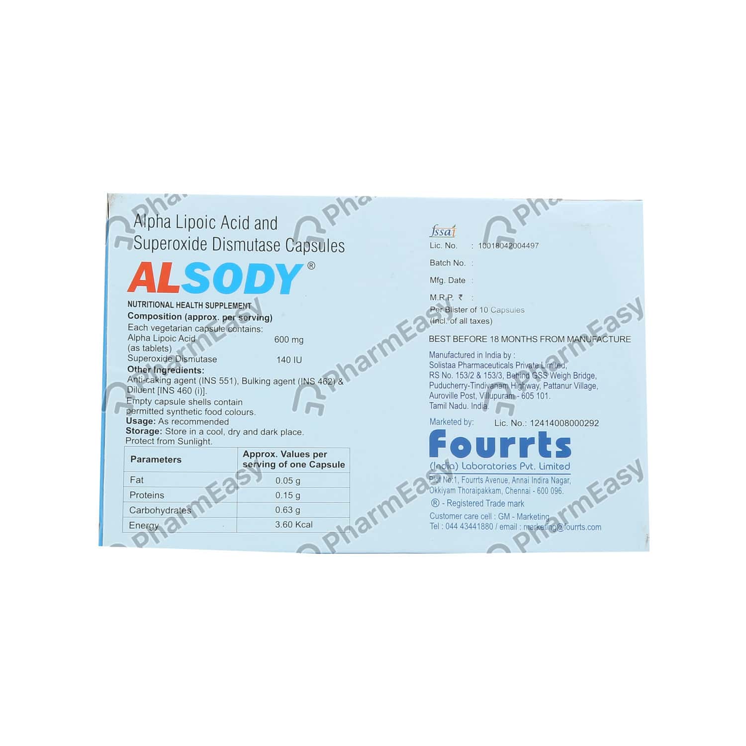 Buy Alsody Capsule Online at Flat 18% OFF* | PharmEasy