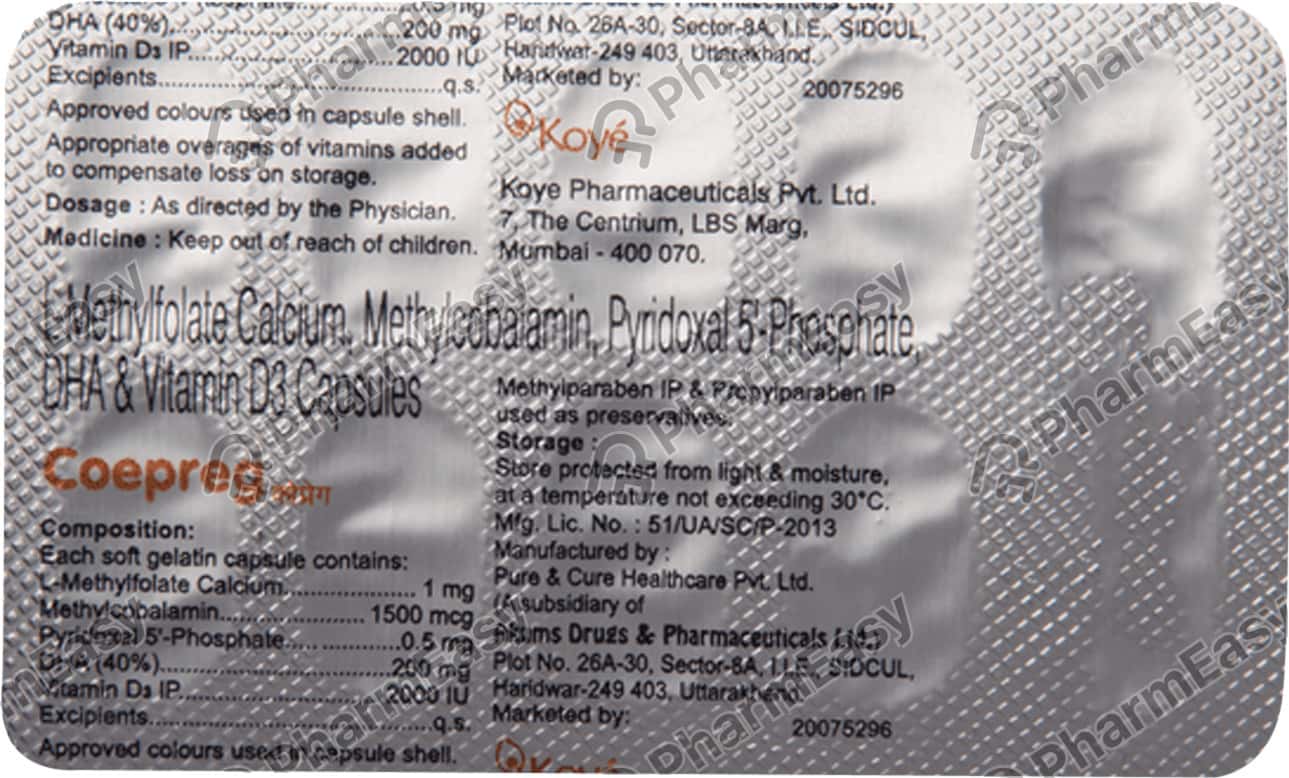 Buy Coepreg Strip Of 10 Softgel Capsules Online at Flat 15% OFF | PharmEasy