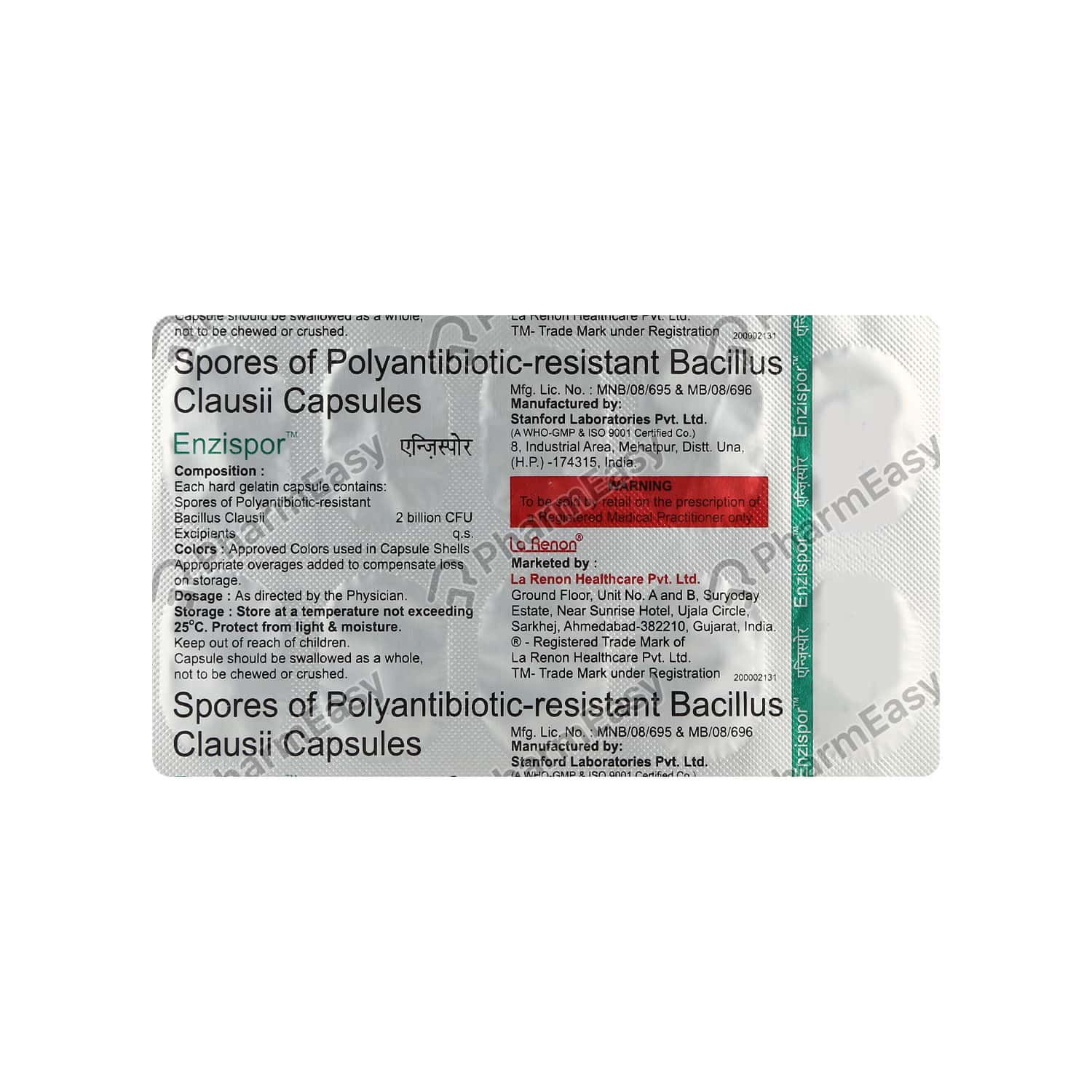 Buy Enzispor 2 B Capsule (10) Online at Flat 18% OFF* | PharmEasy