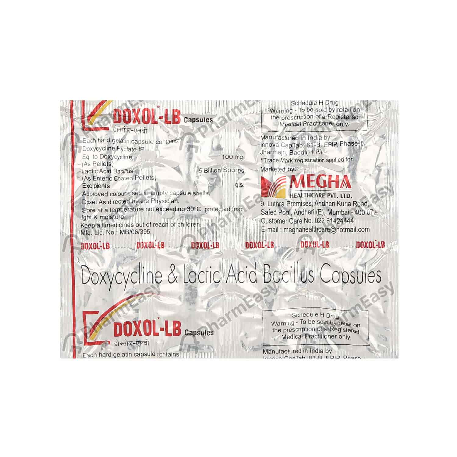Buy Doxol Lb Strip Of 8 Capsules Online at Flat 18% OFF* | PharmEasy