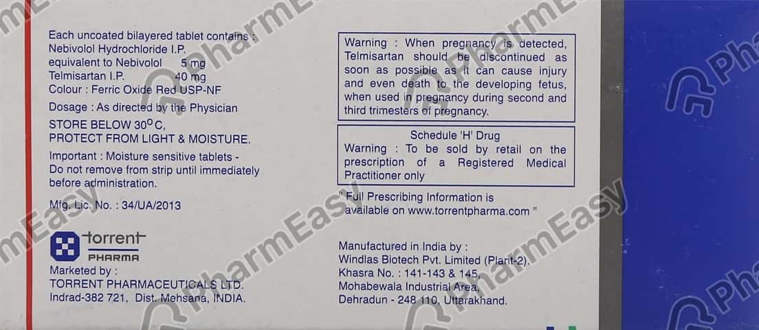 Nebicard T Strip Of 10 Tablets: Uses, Side Effects, Price & Dosage | PharmEasy