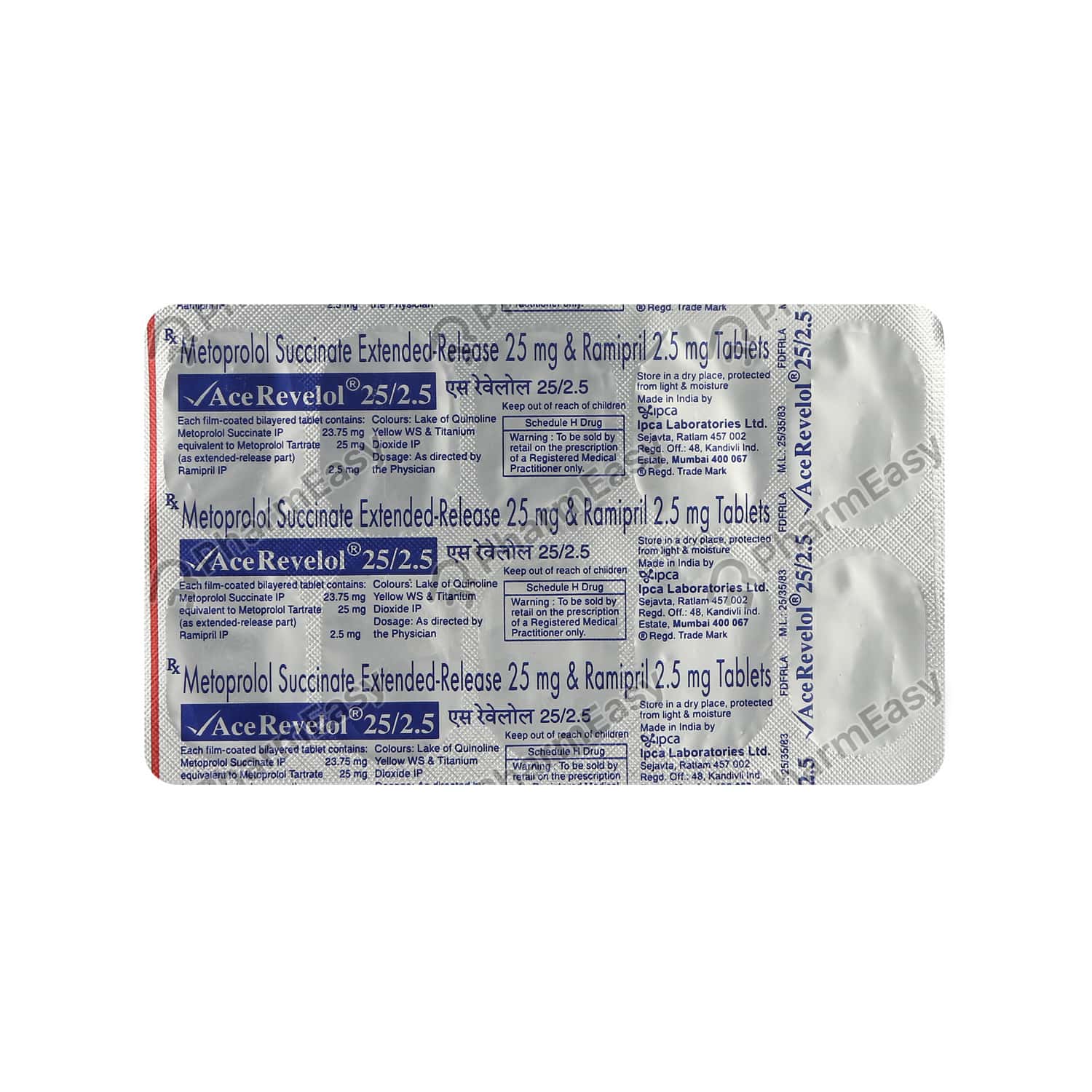Buy Ace Revelol 25/2.5mg 10'S Tab Online at Flat 18% OFF* | PharmEasy