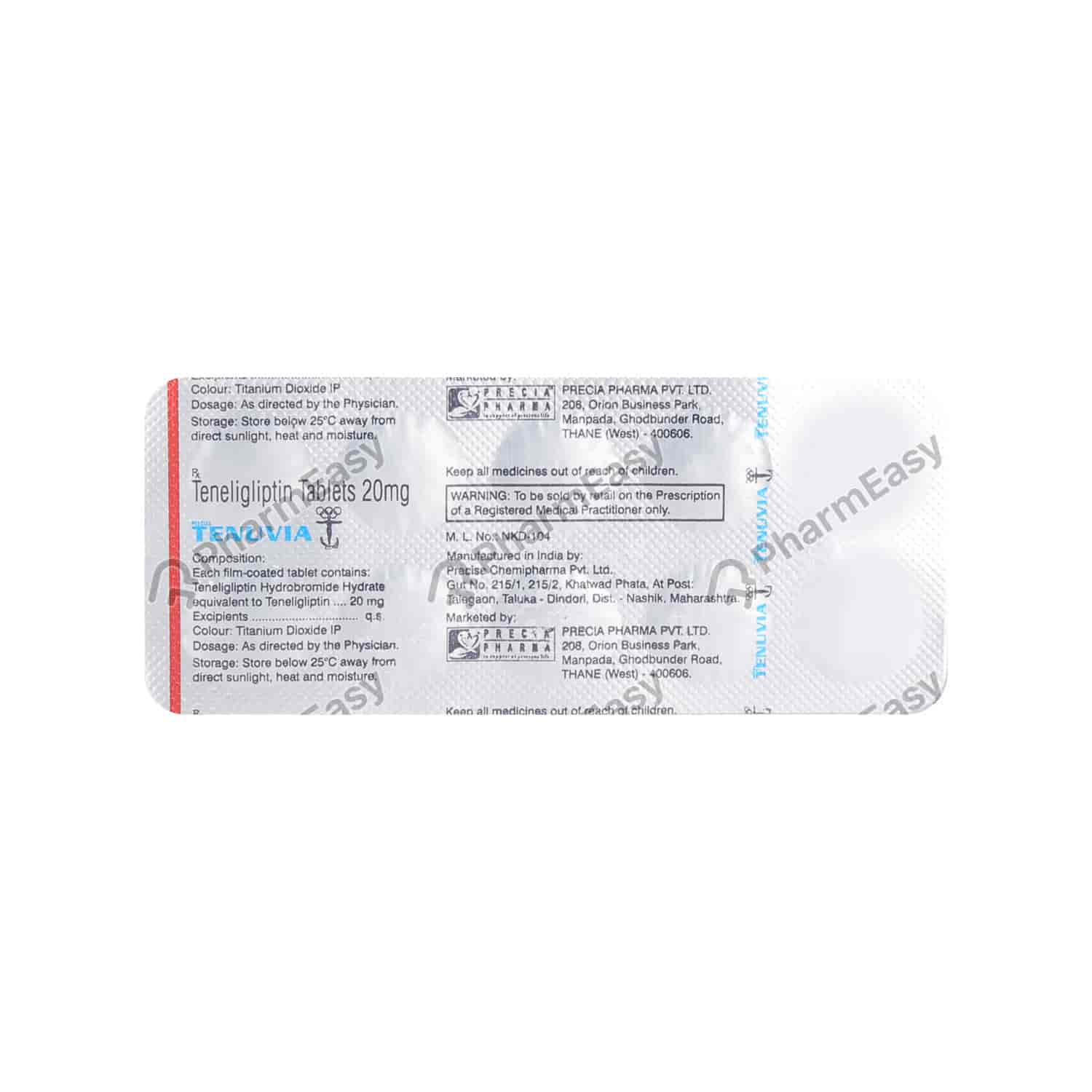 Tenuvia 20mg Strip Of 10 Tablets - Uses, Side Effects, Dosage ...