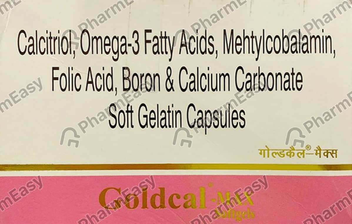 Goldcal Max Strip Of 10 Capsules: Uses, Side Effects, Price & Dosage ...