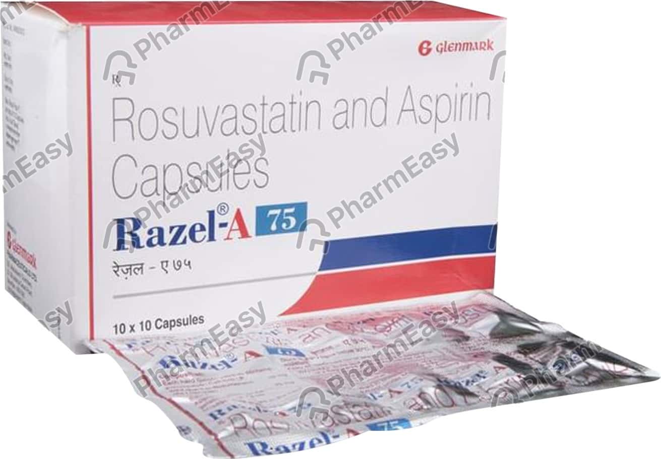 Razel A 75mg/10mg Strip Of 10 Capsules: Uses, Side Effects, Price ...