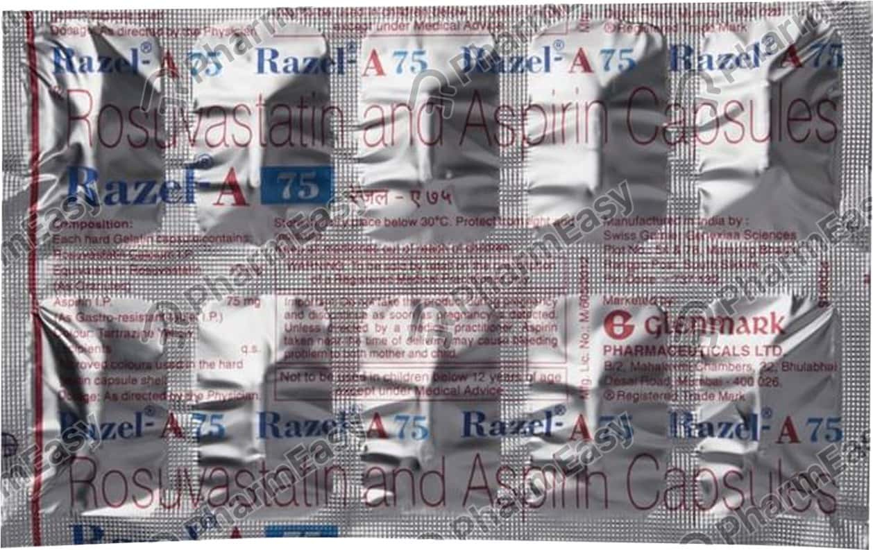Razel A 75mg/10mg Strip Of 10 Capsules: Uses, Side Effects, Price ...