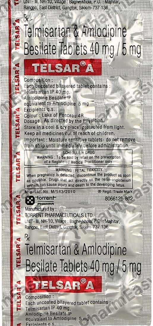 टेल्सार ए 15 टैबलेट (Telsar A in Hindi) : उपयोग, दुष्प्रभाव, खुराक ...