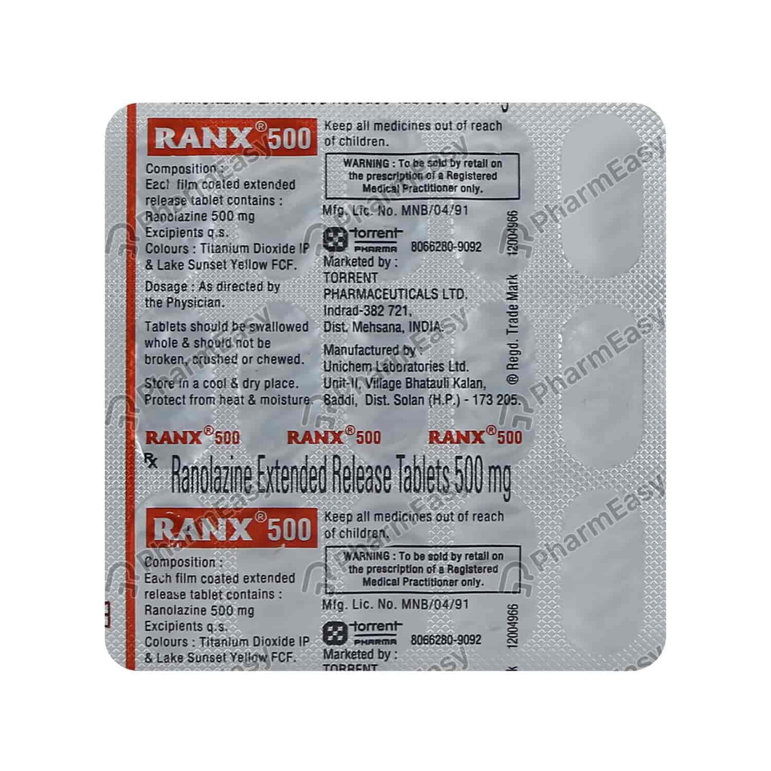 Buy Ranx 500mg Strip Of 15 Tablets Online at Flat 18% OFF* | PharmEasy