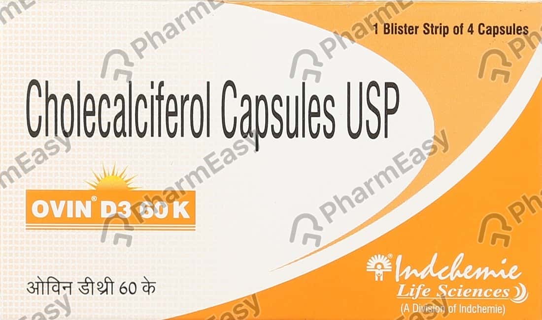 Ovin D3 60000 IU Capsule (4): Uses, Side Effects, Price & Dosage ...
