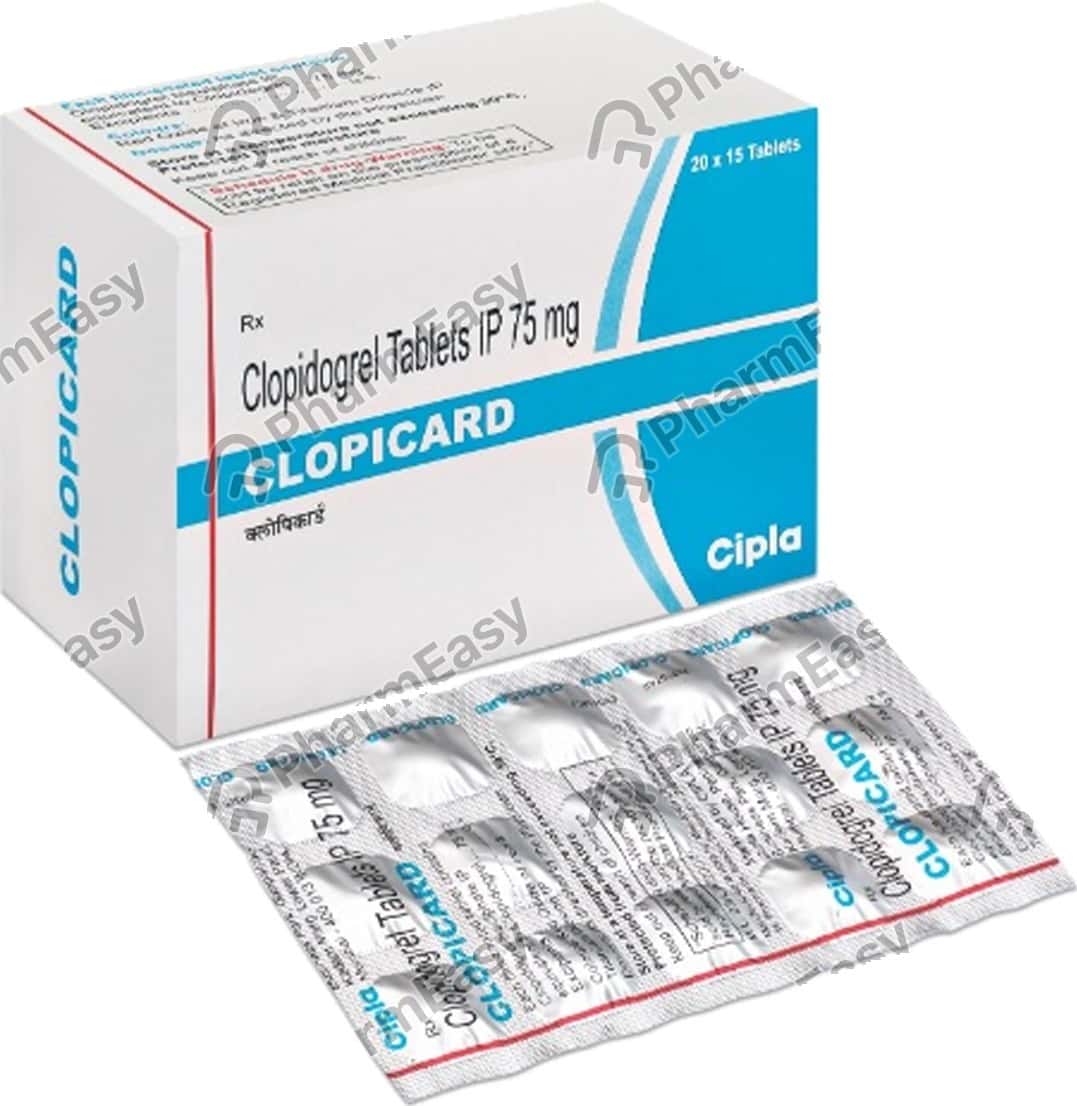 Clopicard 75 MG Tablet (15): Uses, Side Effects, Price, Dosage ...