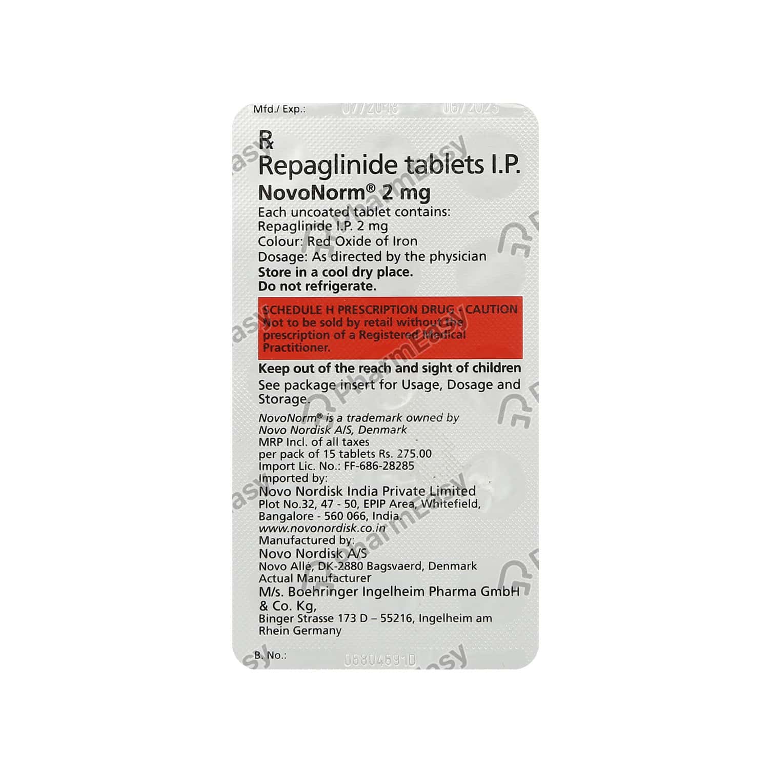Buy Novonorm 2 MG Tablet (15) Online at Flat 18% OFF* | PharmEasy