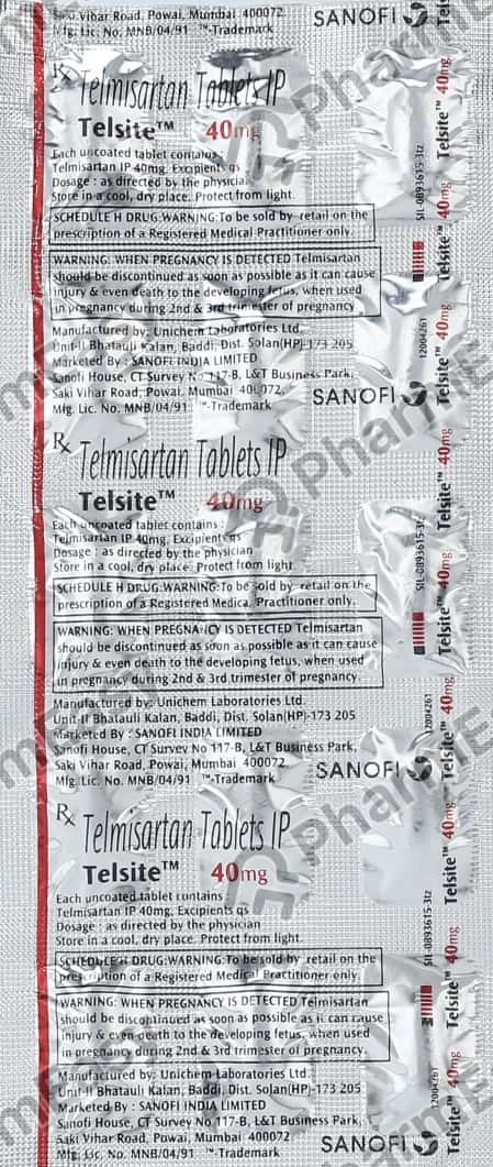 Tigatel 40 MG Tablet (20): Uses, Side Effects, Price, Dosage ...
