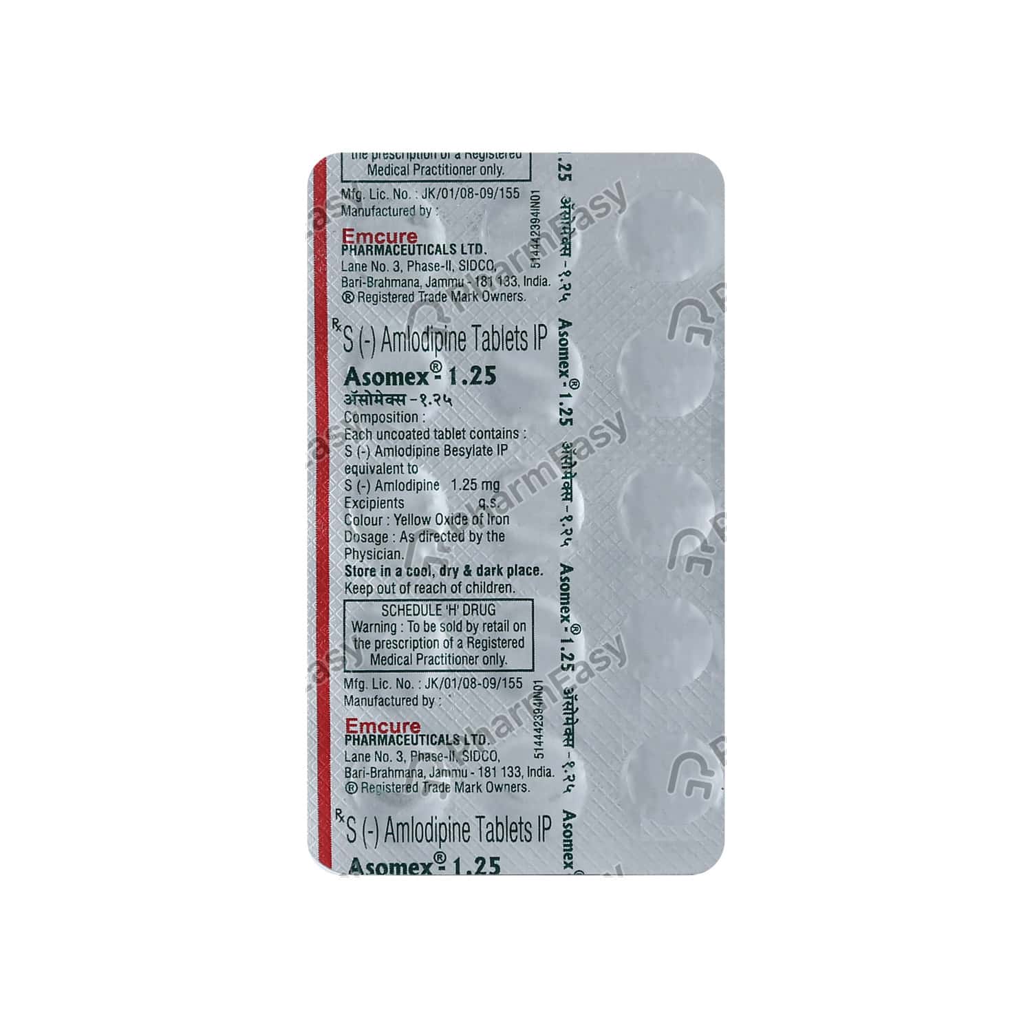Buy Asomex 1.25 MG Tablet (15) Online at Flat 18% OFF* | PharmEasy