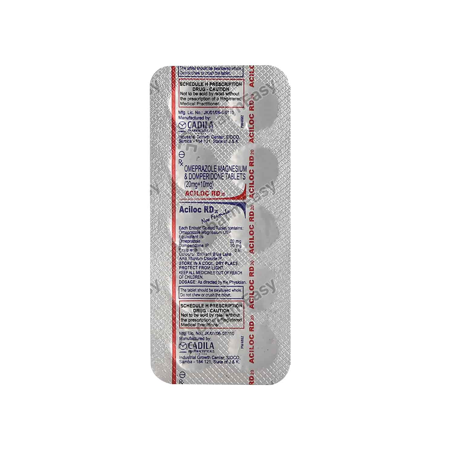 Aciloc Rd 20mg Tablet 10'S - Uses, Side Effects, Dosage, Composition ...