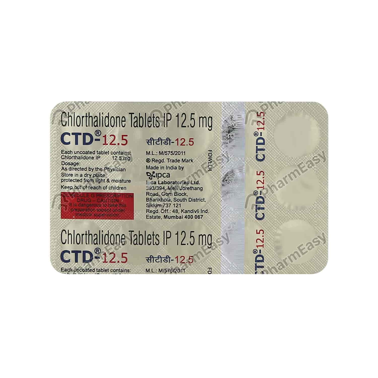 Buy Ctd 12.5mg Strip Of 15 Tablets Online at Flat 18% OFF* | PharmEasy