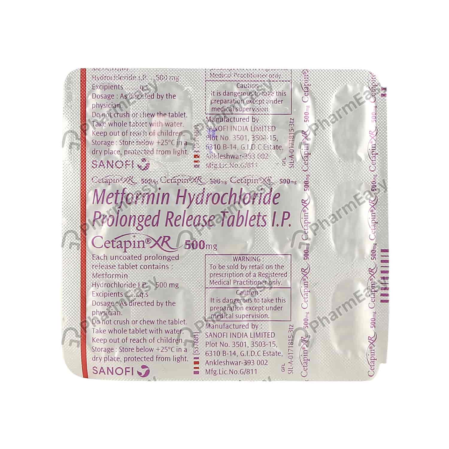 Cetapin Xr 500mg 15'S Tab - Uses, Side Effects, Dosage, Composition ...