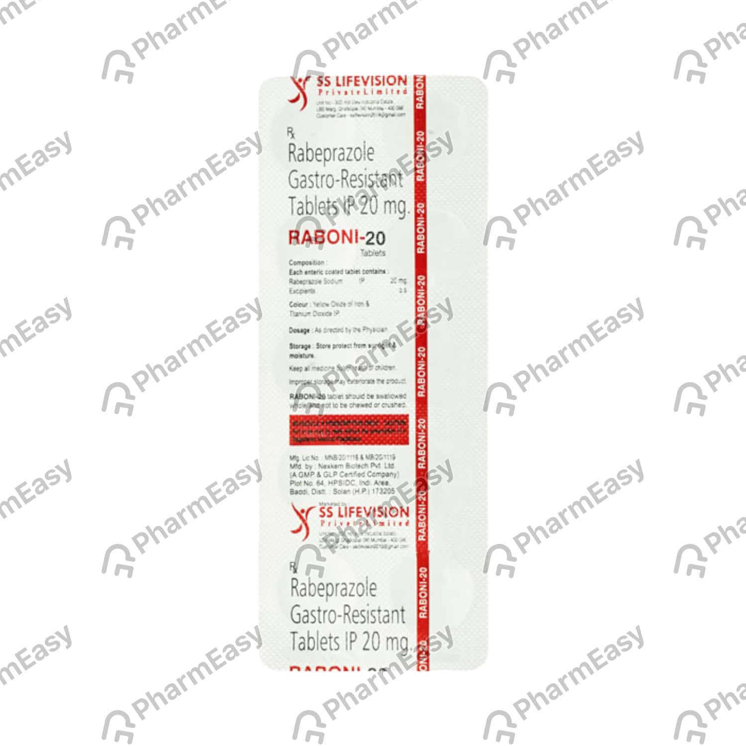 Raboni 20 MG Tablet (10): Uses, Side Effects, Price & Dosage | PharmEasy