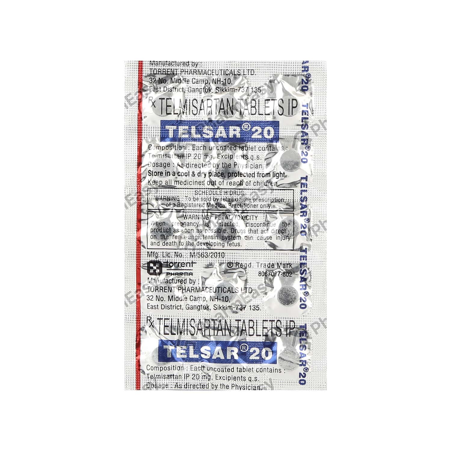 Telsar 20 MG Tablet (15) - Uses, Side Effects, Dosage, Composition ...
