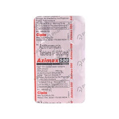 Azimax 500 MG Tablet (5) - Uses, Side Effects, Dosage, Composition ...
