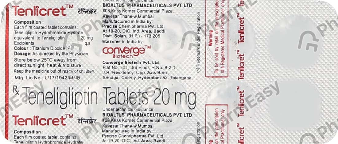 Tenlicret 20 MG Tablet (10): Uses, Side Effects, Price & Dosage | PharmEasy