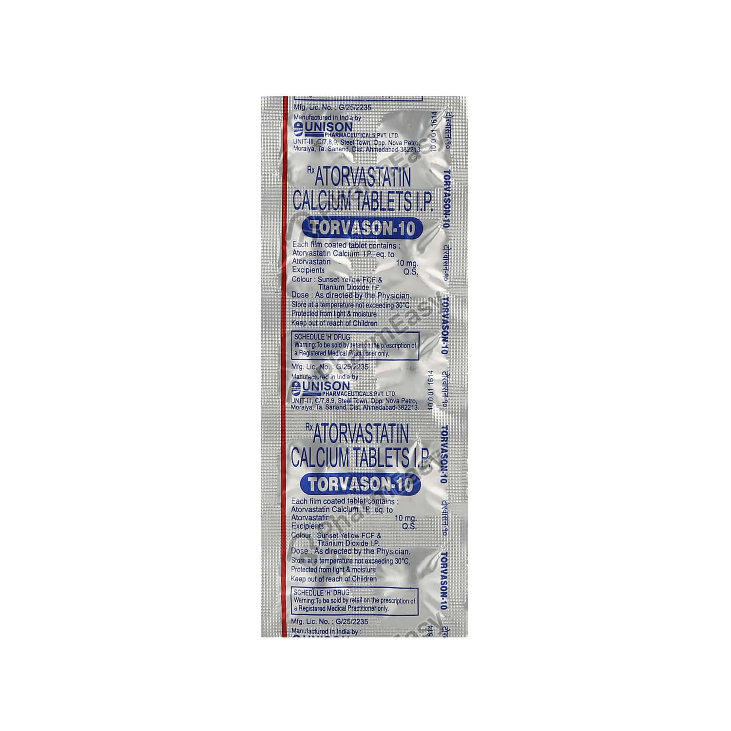 Torvason 10 MG Tablet (10) - Uses, Side Effects, Dosage, Composition ...