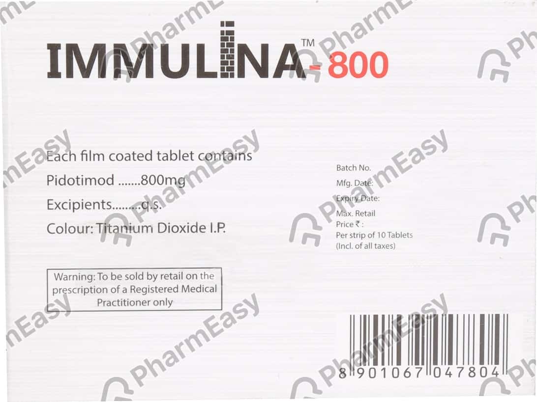 Buy Immulina 800 MG Tablet (10) Online at Flat 15% OFF | PharmEasy