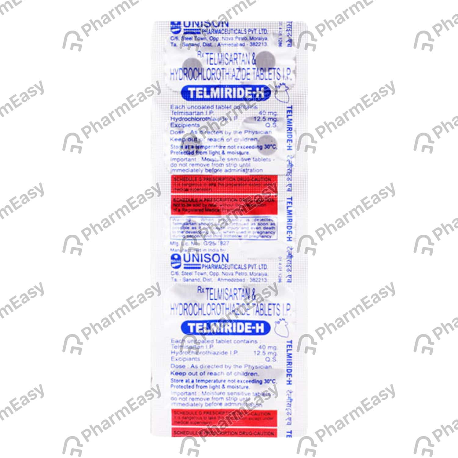Telmiride H Strip Of 10 Tablets: Uses, Side Effects, Price & Dosage ...