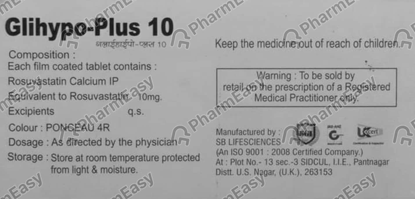 Glihypo Plus 10 MG Tablet (10): Uses, Side Effects, Price & Dosage ...