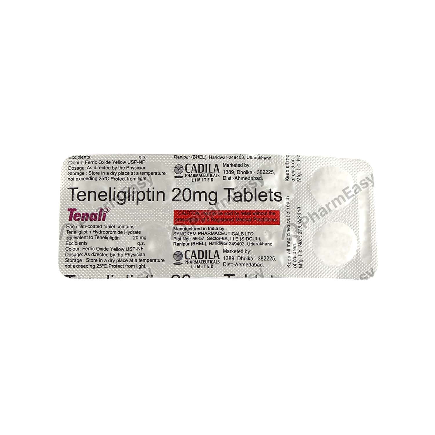 Tenali 20 MG Tablet (10) - Uses, Side Effects, Dosage, Composition ...