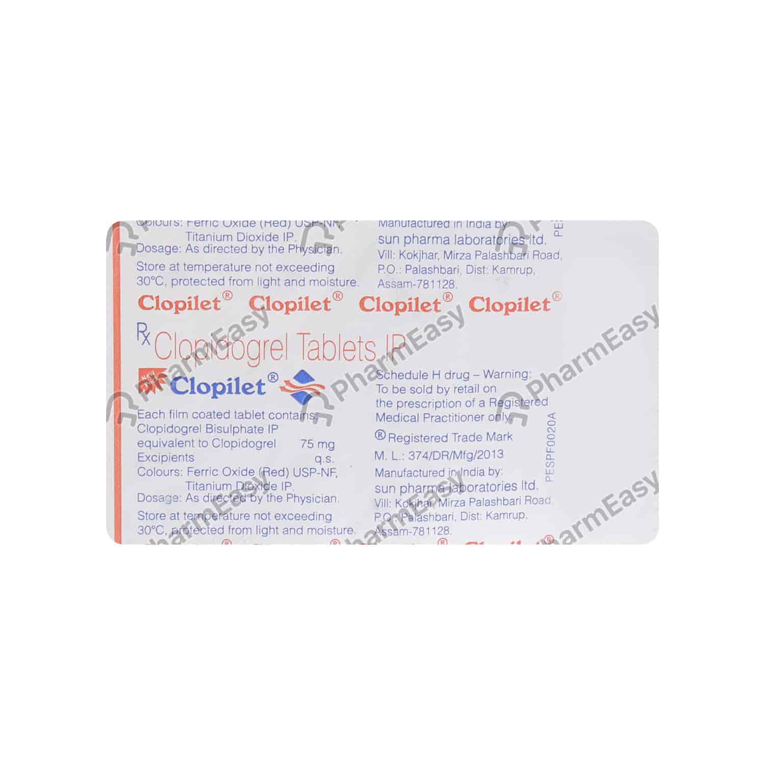 Clopilet 75mg Tab 15'S - Uses, Side Effects, Dosage, Composition ...
