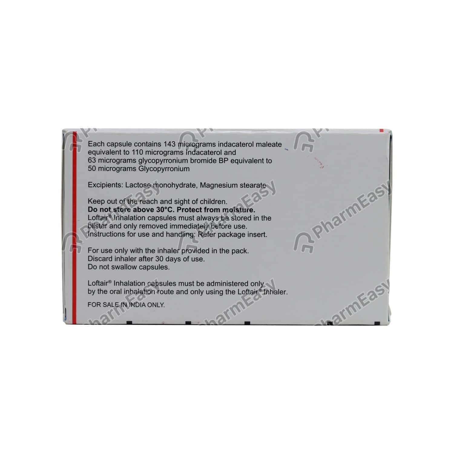 Loftair 110/50mcg Box Of 30 Capsules And 1 Inhaler - Uses, Side Effects ...