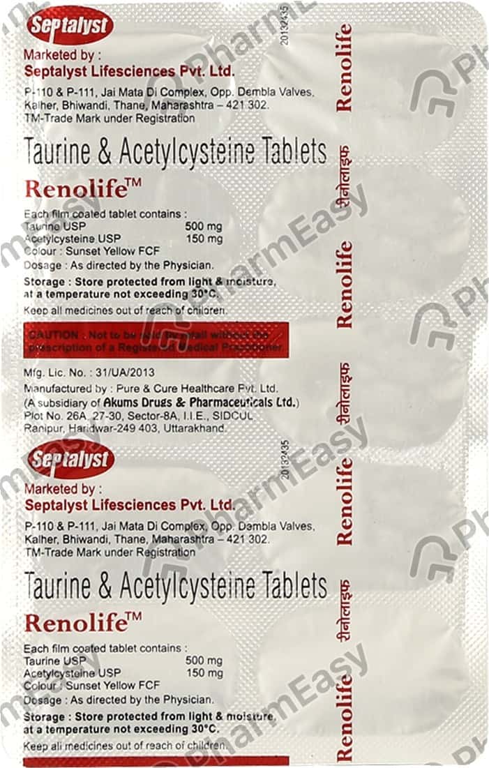 Renolife Strip Of 10 Tablets: Uses, Side Effects, Price & Dosage ...