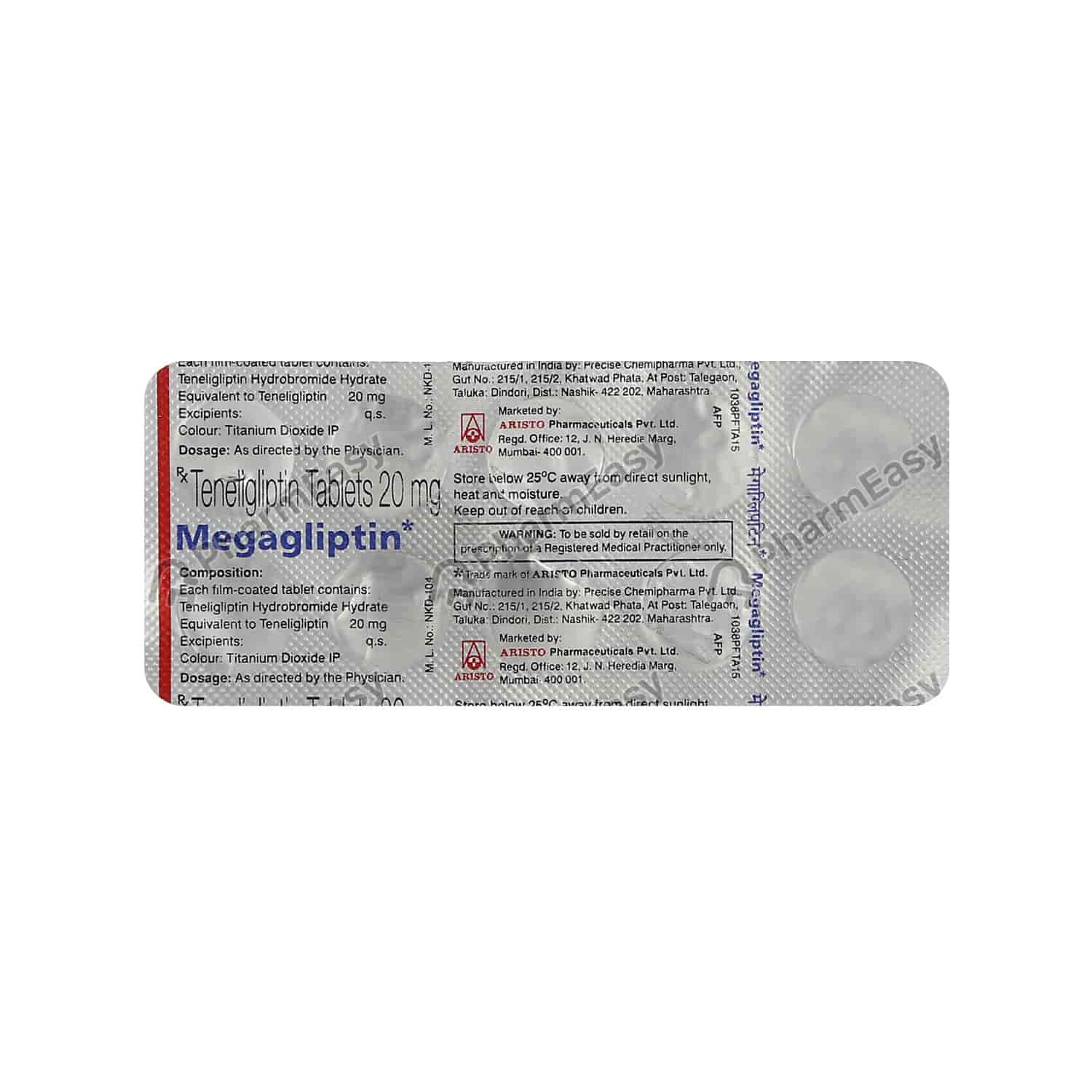 Megagliptin 20mg Strip Of 10 Tablets - Uses, Side Effects, Dosage ...