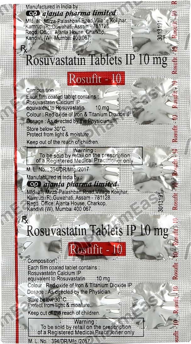 Rosufit 10 MG Tablet (15): Uses, Side Effects, Price & Dosage | PharmEasy