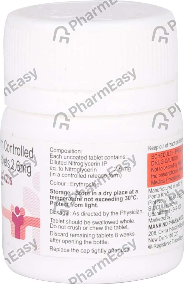 Nitrolong Cr 2.6 MG Tablet (30): Uses, Side Effects, Price & Dosage ...