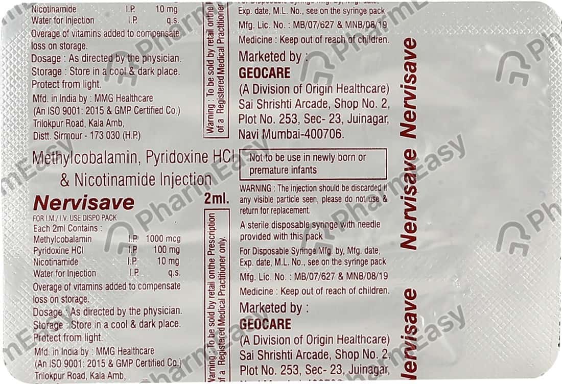 Buy Nervisave Ampoule Of 2ml Injection Online at Flat 15% OFF | PharmEasy
