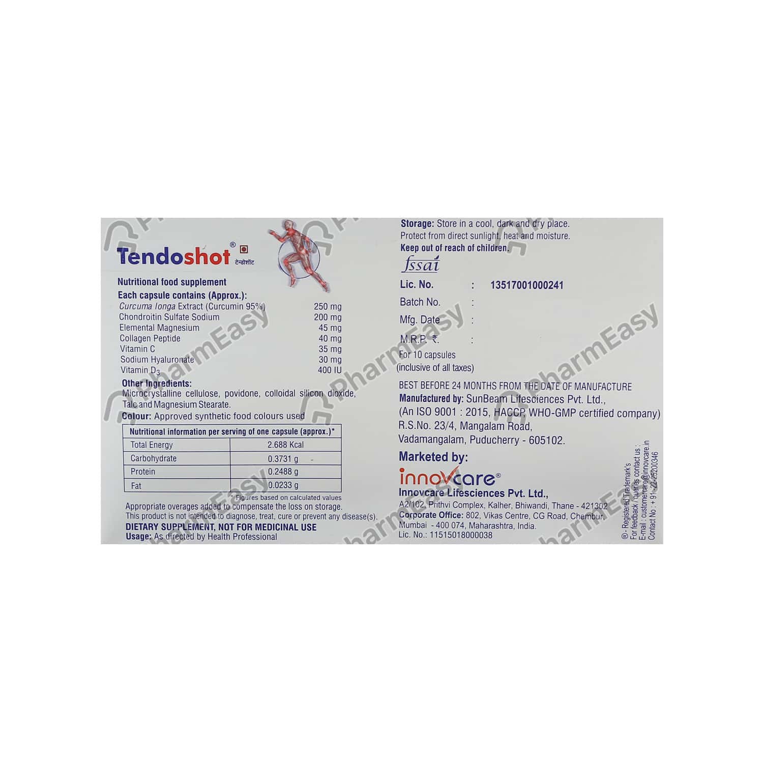 Buy Tendoshot Capsule 10'S Online at Flat 18% OFF* | PharmEasy