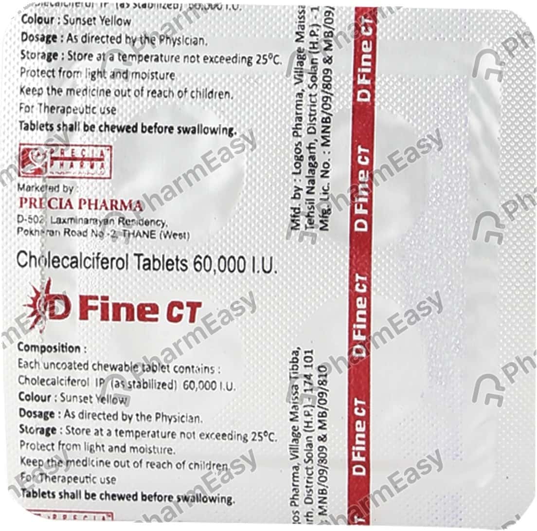 D Fine Ct 60000 IU Tablet (4): Uses, Side Effects, Price & Dosage ...