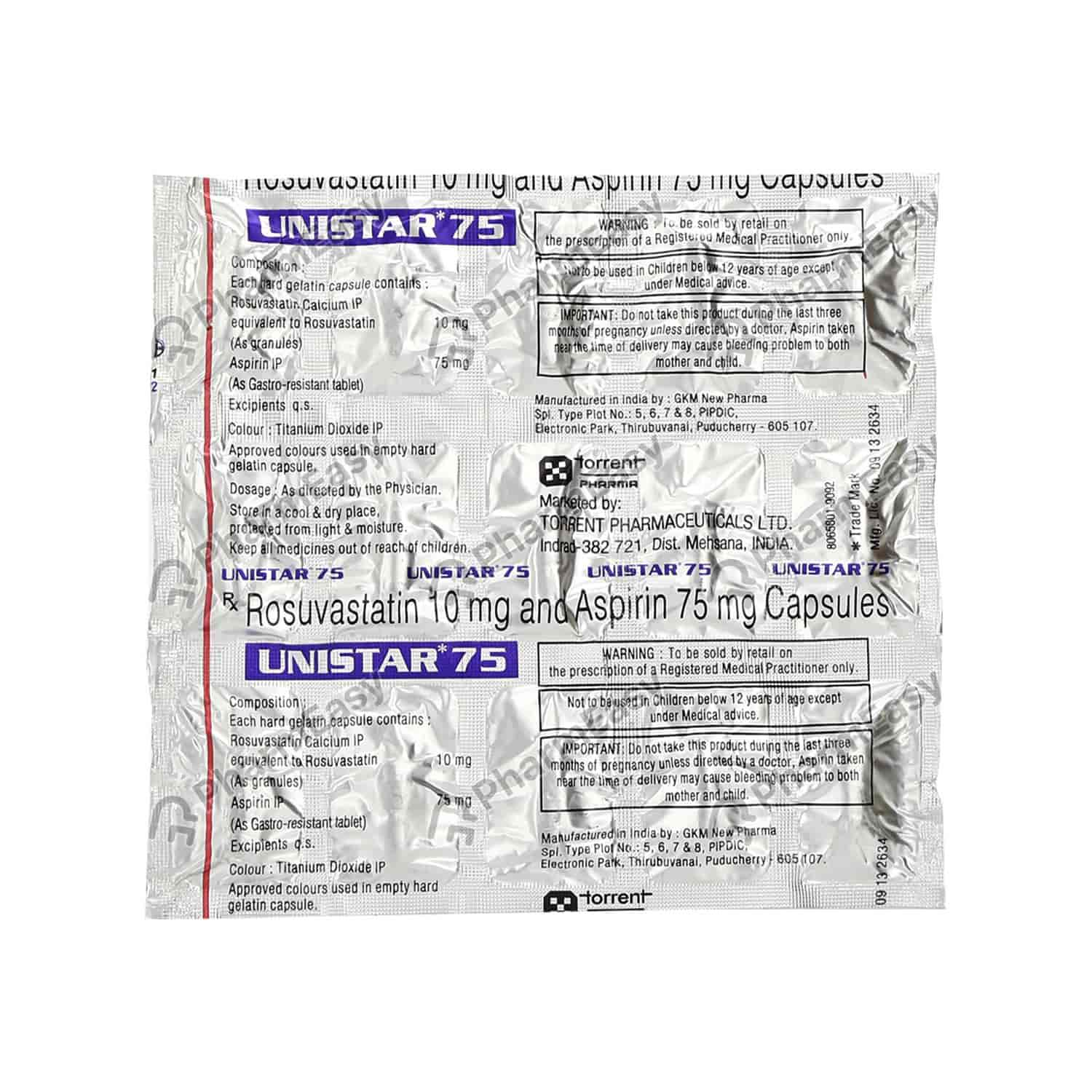 Buy Unistar 75mg Strip Of 15 Capsules Online at flat 15% off | PharmEasy