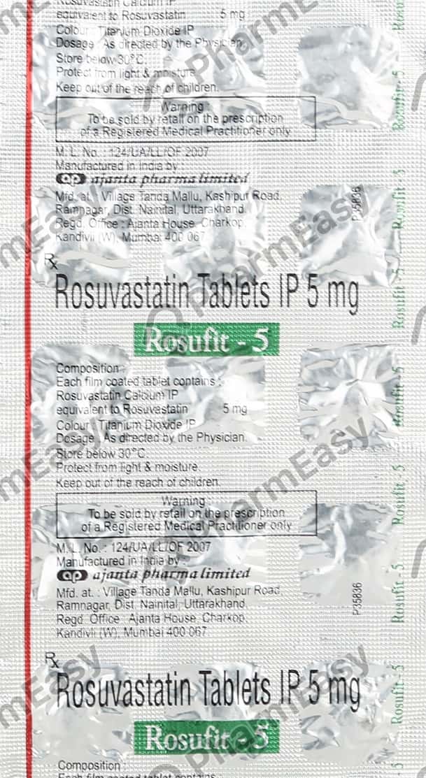 Rosufit 5 MG Tablet (15): Uses, Side Effects, Price & Dosage | PharmEasy
