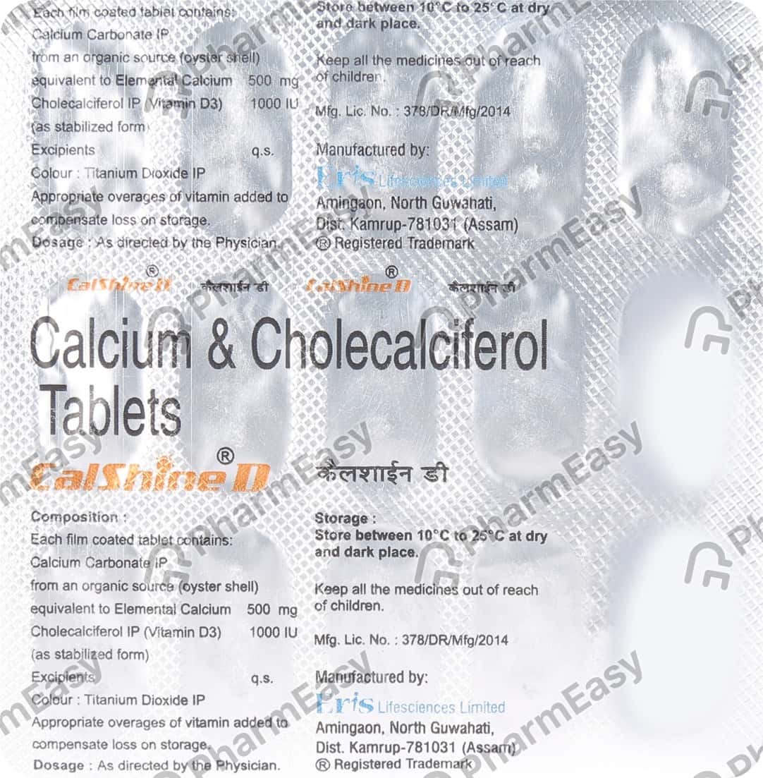Calshine D Strip Of 15 Tablets: Uses, Side Effects, Price & Dosage ...