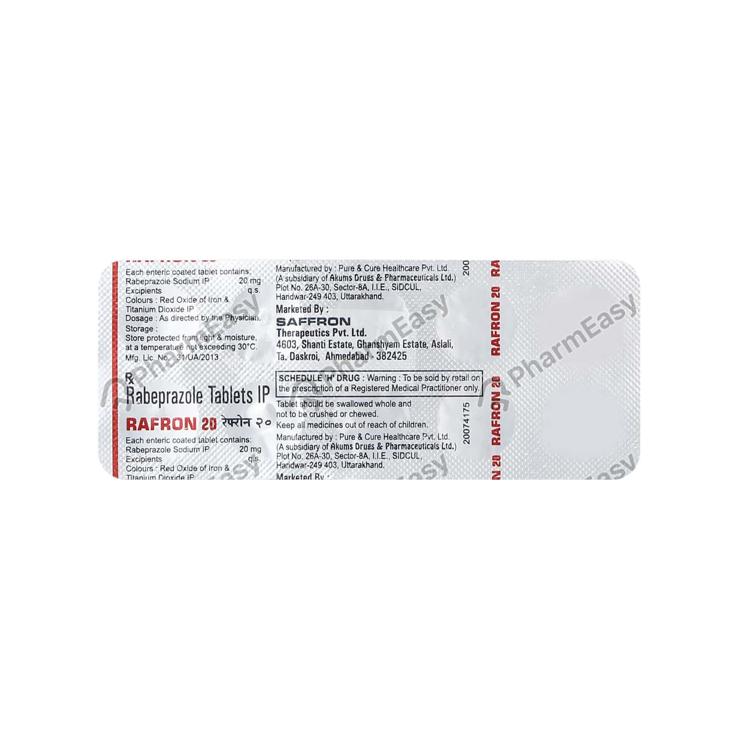 Rafron Er 20 MG Tablet (10) - Uses, Side Effects, Dosage, Composition ...