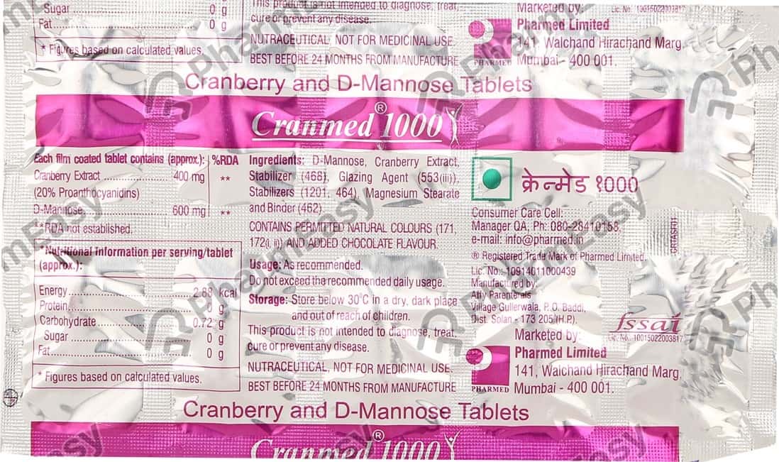 Buy CRANMED 1000MG TABLET 10'S Online & Get Upto 60% OFF at PharmEasy