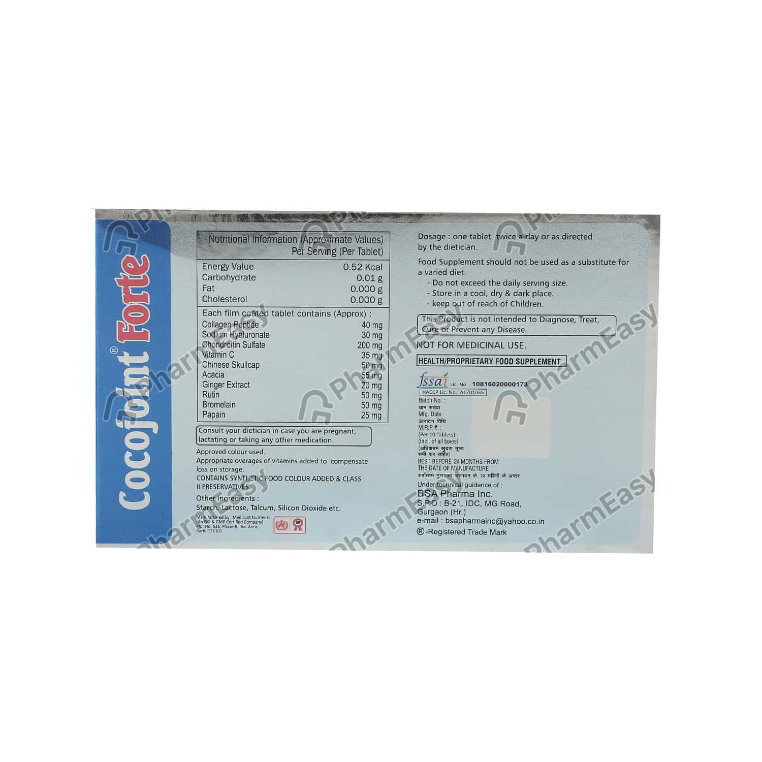 Buy Cocojoint Forte Strip Of 10 Tablets Online at Flat 18% OFF* | PharmEasy