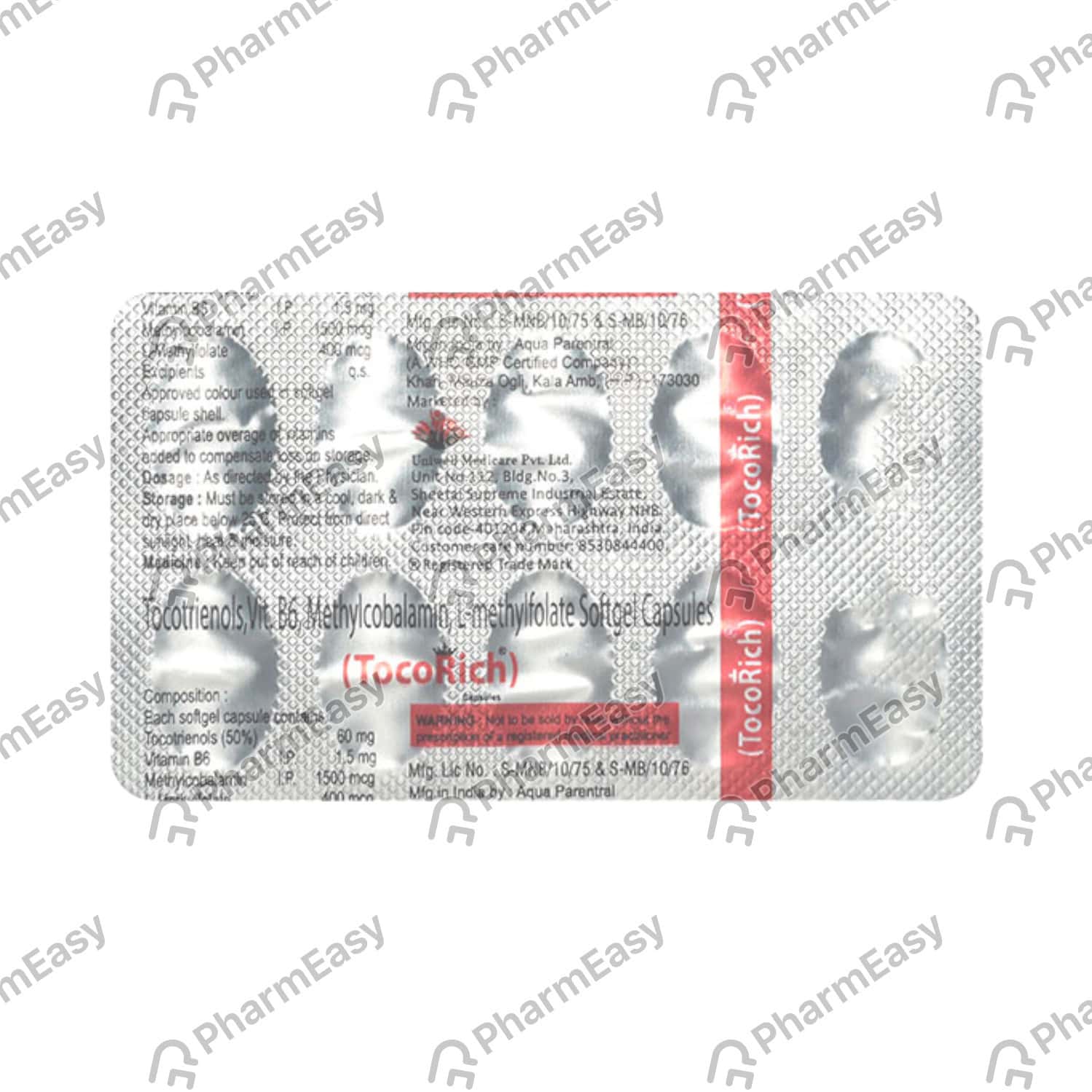 Buy Tocorich Strip Of 10 Capsules Online at Flat 15% OFF | PharmEasy