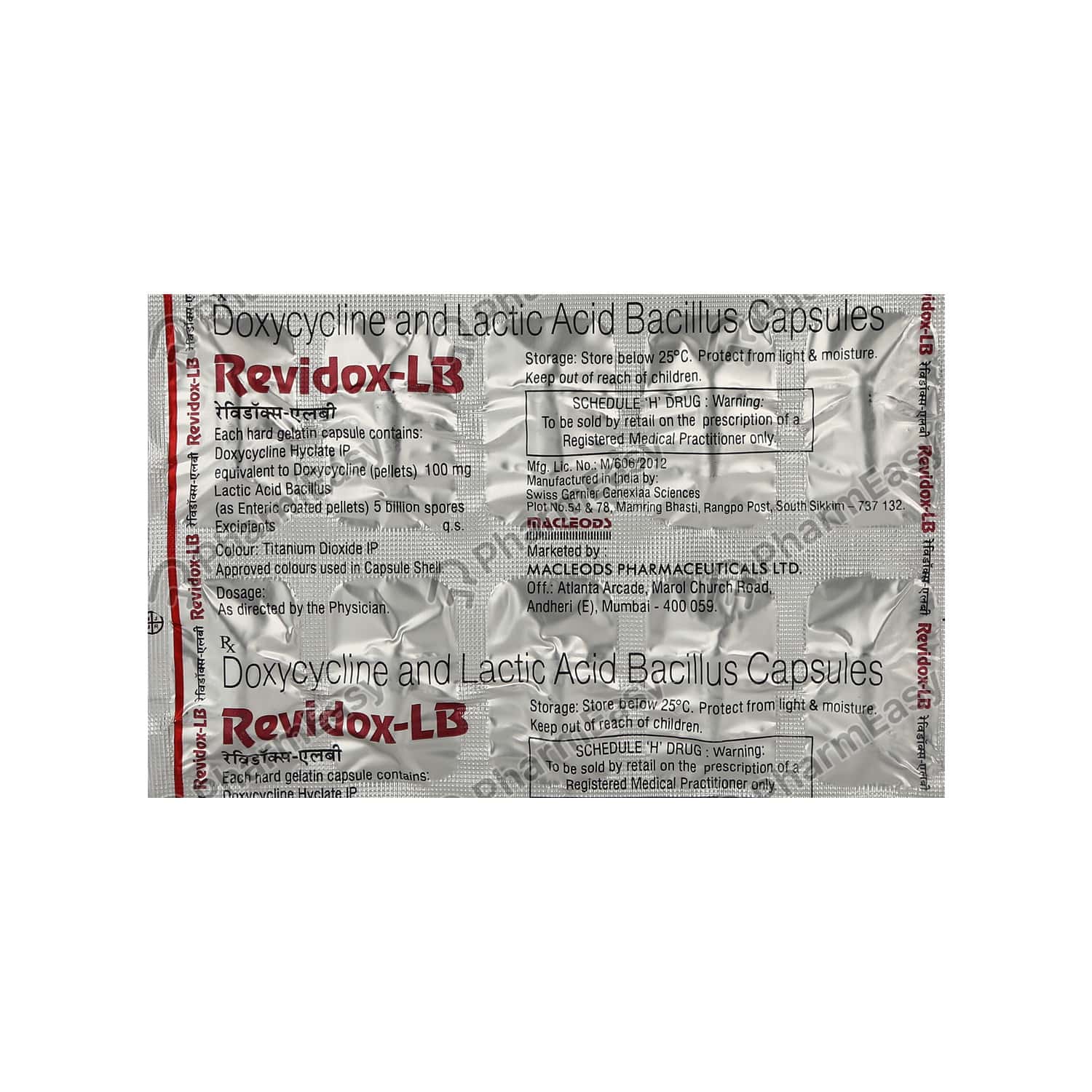 Revidox Lb Strip Of 10 Capsules - Uses, Side Effects, Dosage ...