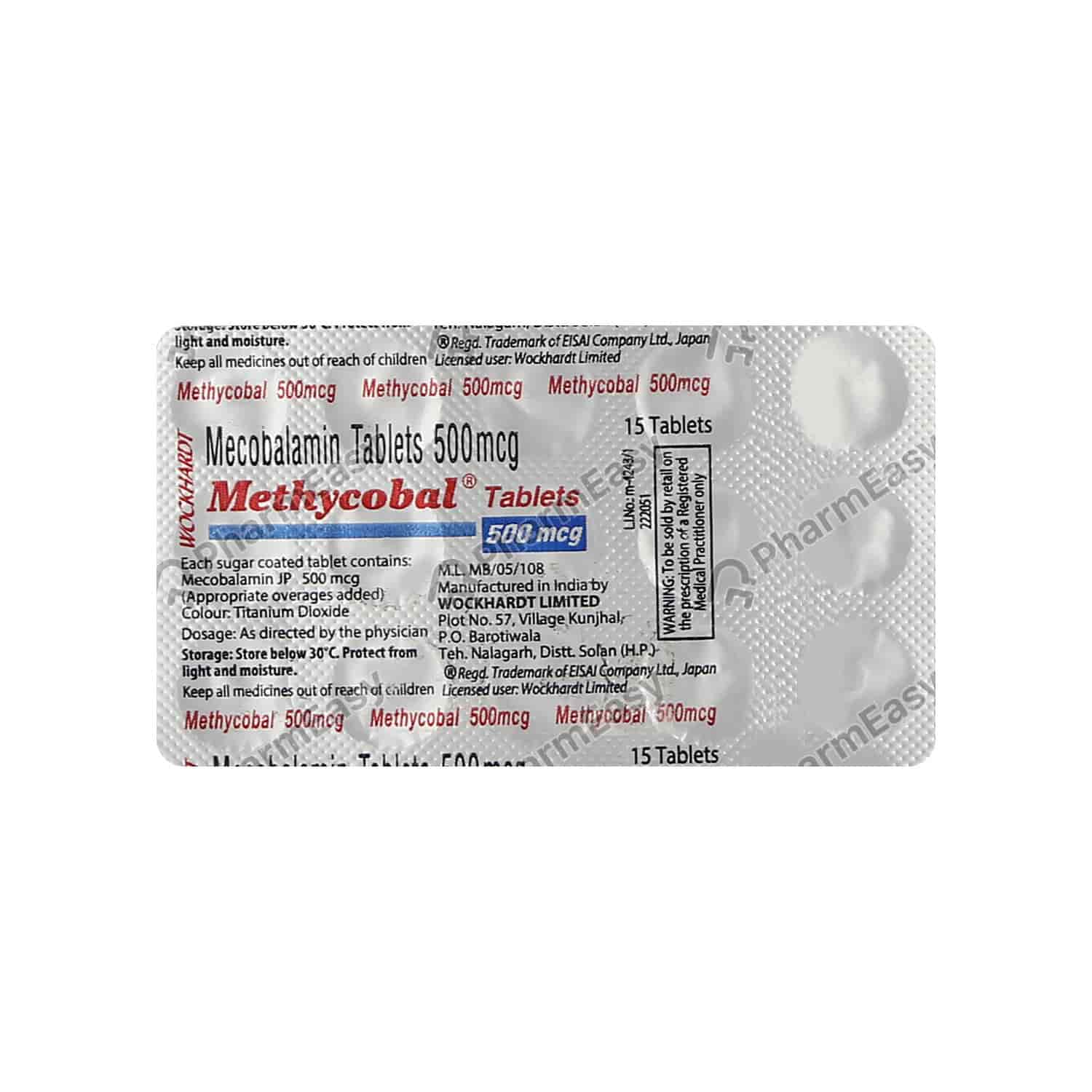 Buy Methycobal 500mcg Strip Of 15 Tablets Online at Flat 18% OFF ...