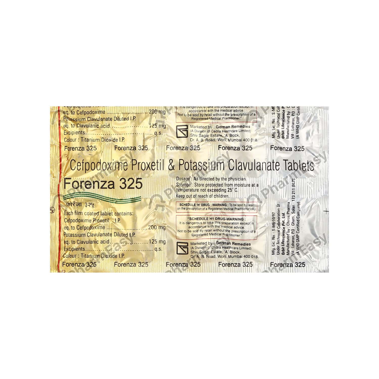 Forenza 325mg Strip Of 10 Tablets - Uses, Side Effects, Dosage ...