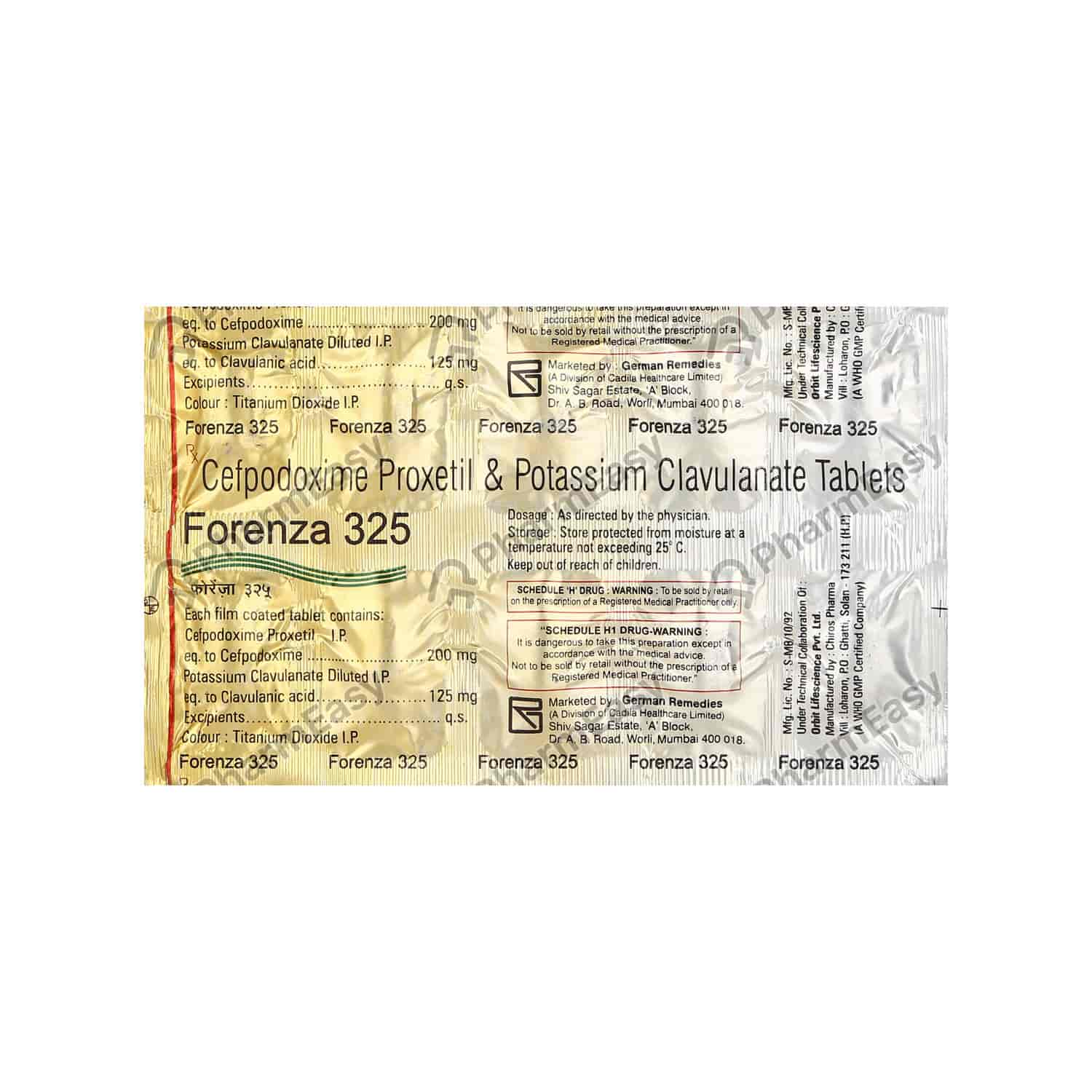 Forenza 325mg Tab 10'S - Uses, Side Effects, Dosage, Composition ...