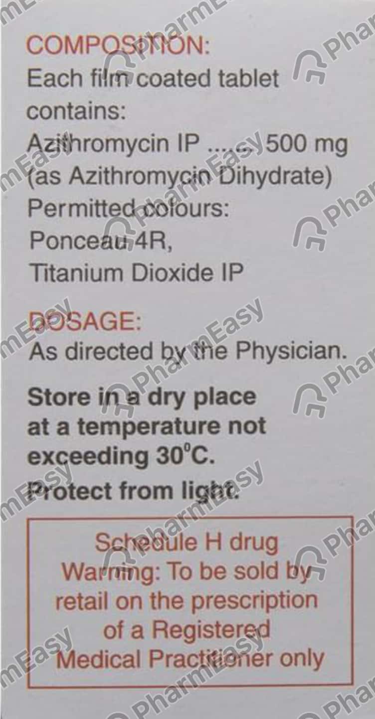 Zathrin 500 MG Tablet (5): Uses, Side Effects, Price & Dosage | PharmEasy